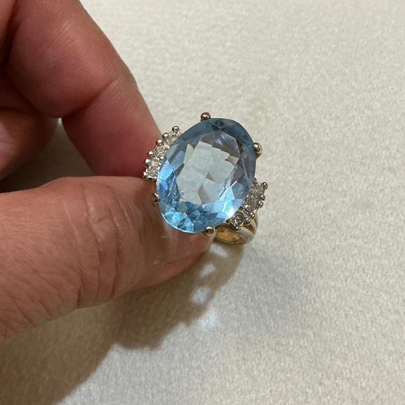 Jewelry | Antique Estate Elegant Blue Gemstone Ring With Silver Accents ...